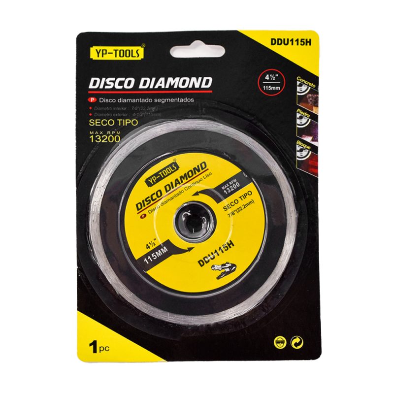 Disco Diamantado Contínuo Liso Corte Concreto 4 1/2″ 115mm DDU115H ...