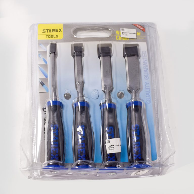 Juego de Formón Para Madera Carpintería x 4 Pcs Azul Blister – Eje Tools