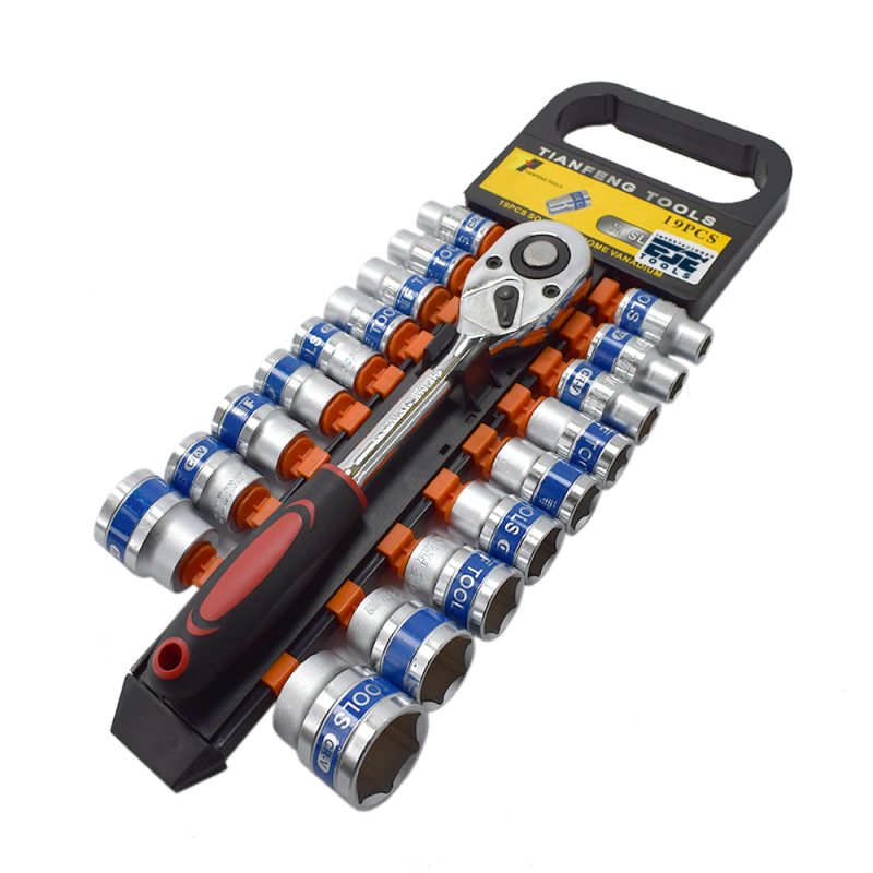 Juego De Copas Más Ratchet 1/2″ Pulgada x 19 Pcs Profesional – Eje Tools