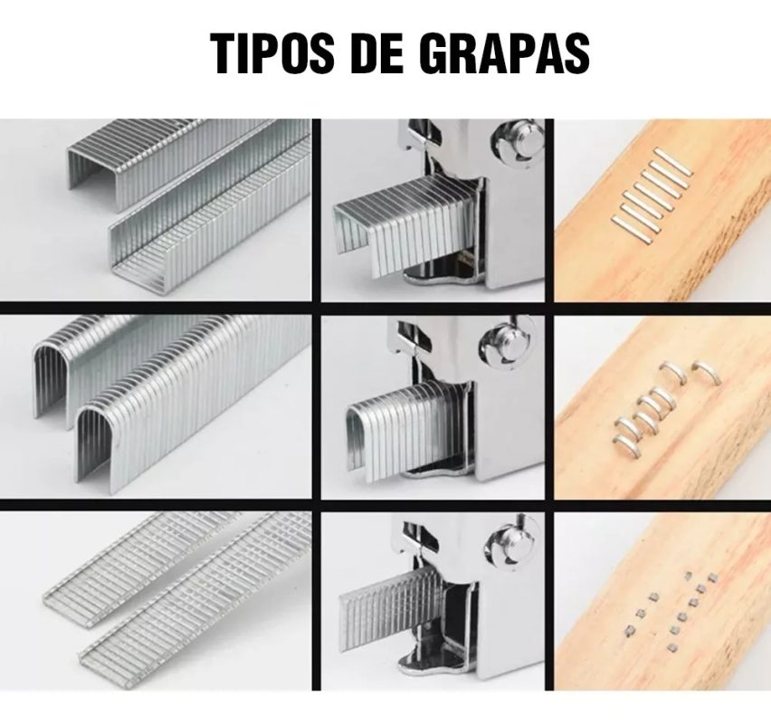 Grapadora Manual 3 En 1 Tapicería Madera Industrial + Grapas Muestra ...
